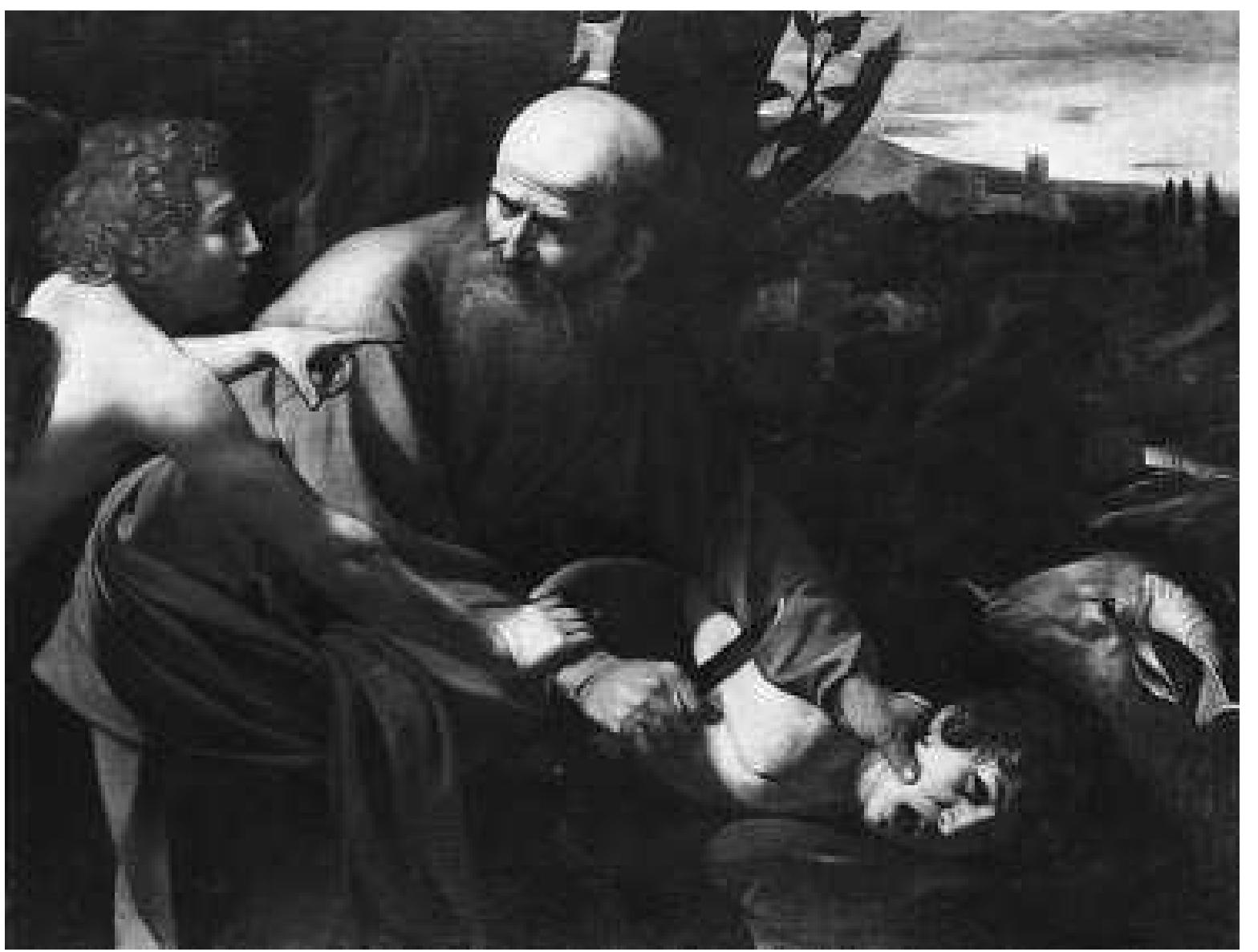 18 caravaggio, the sacrifice of isaac. florence, galleria