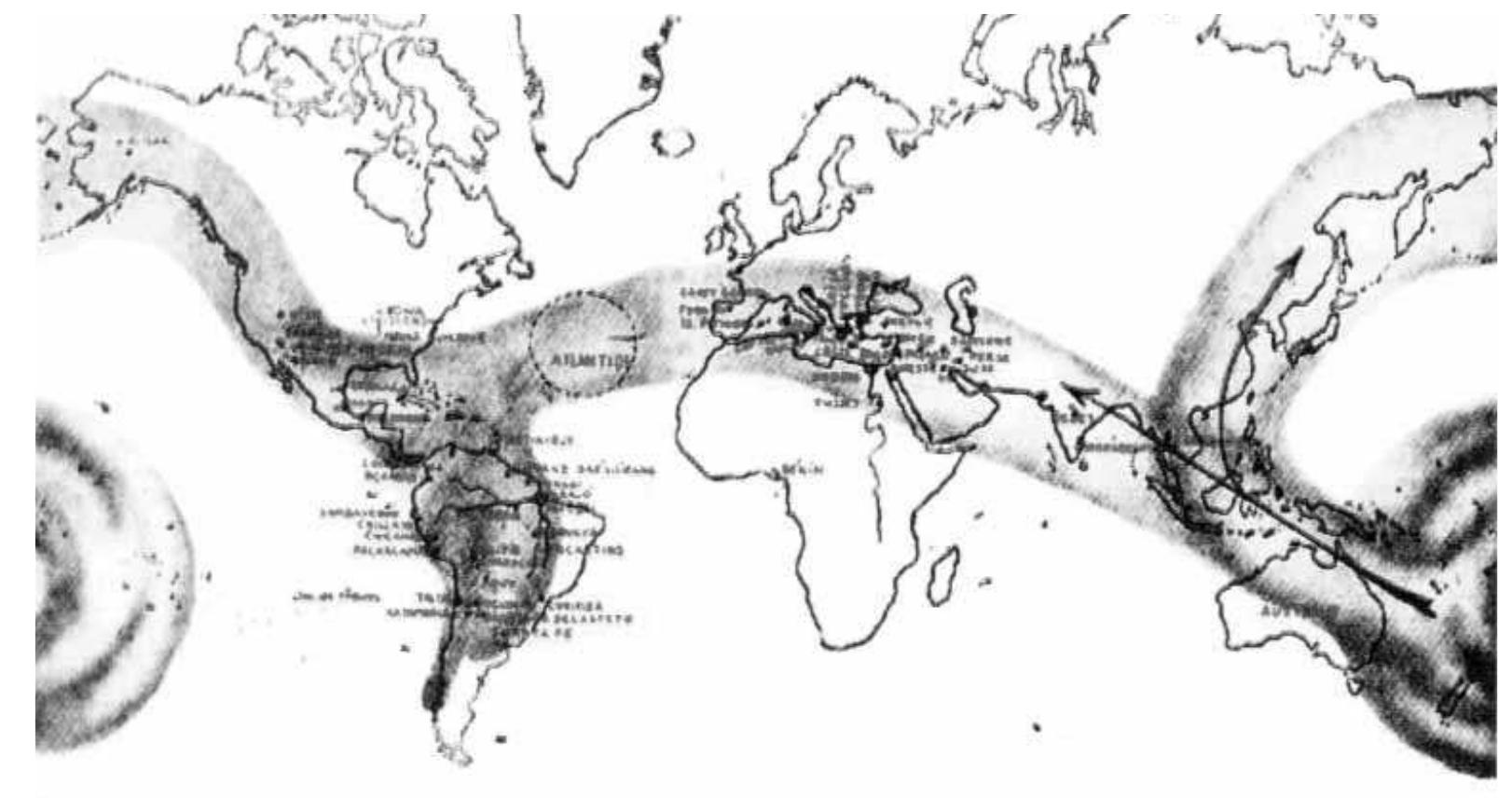 3. map showing the routes and migratory waves that led to