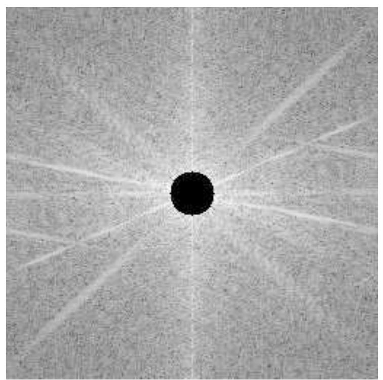 16: applying an ideal high pass filter to an image where d