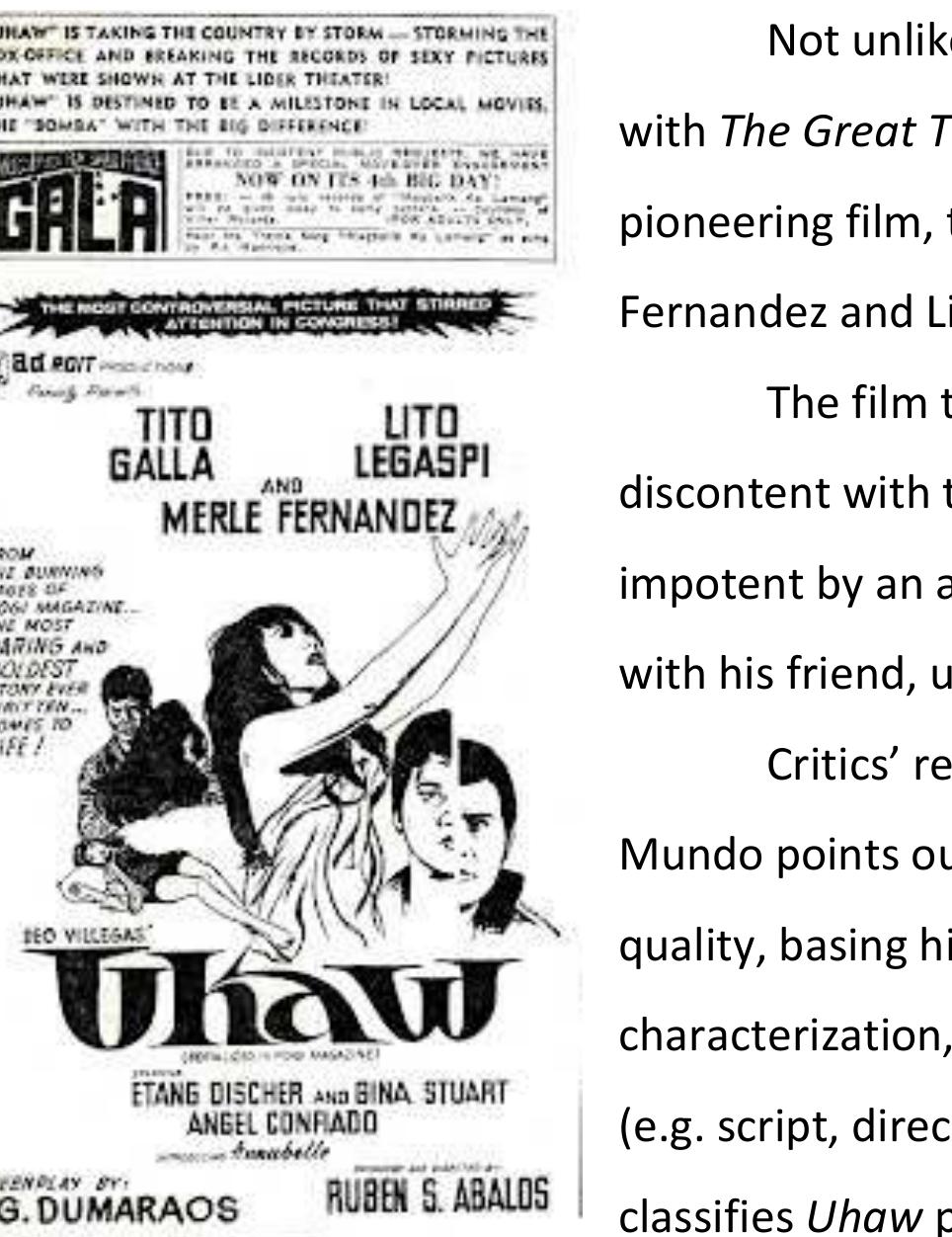 Ruben abalos’s uhaw, starring tito galla, lito legaspi, and