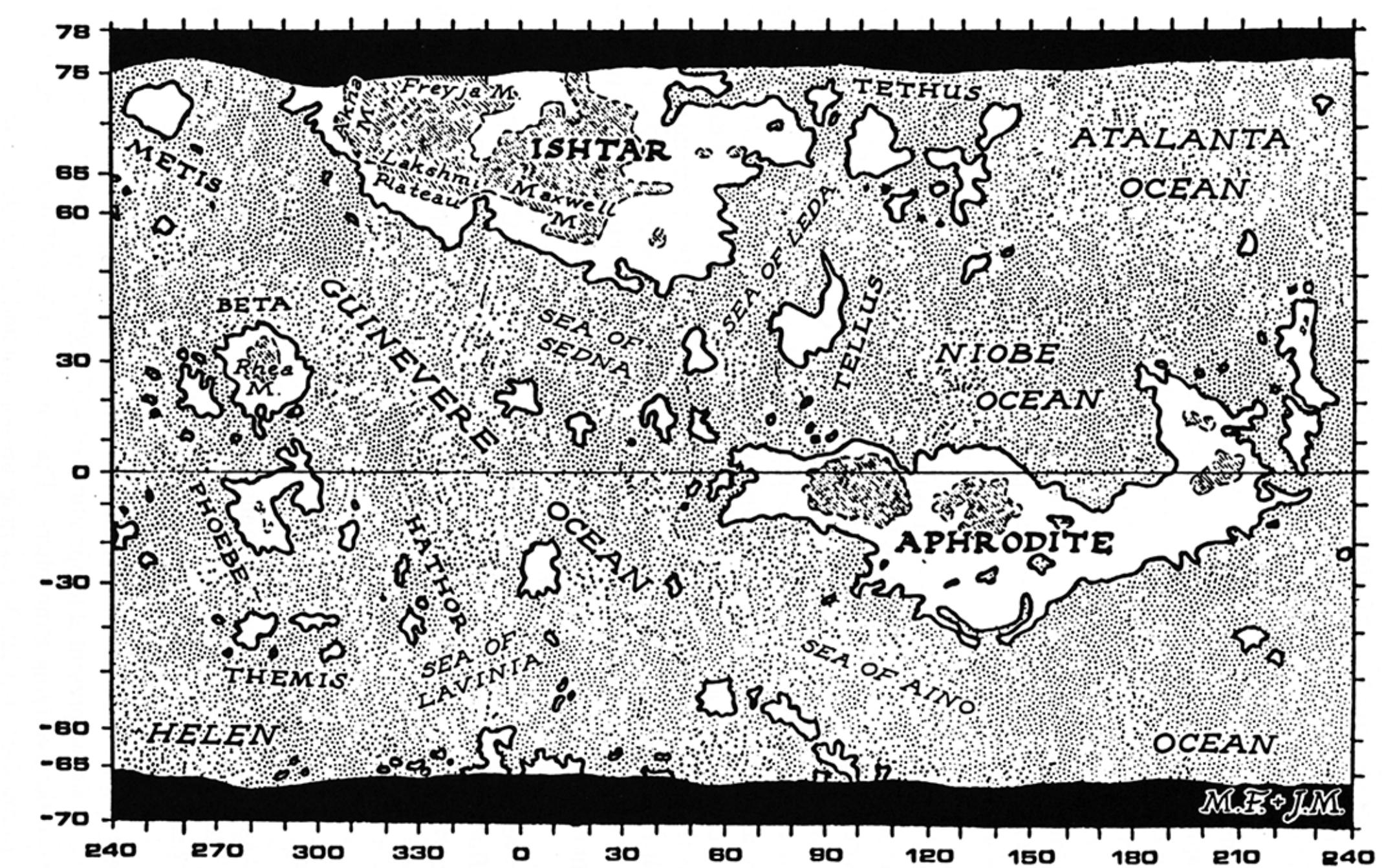 13 mercator projection of venus after terraforming according