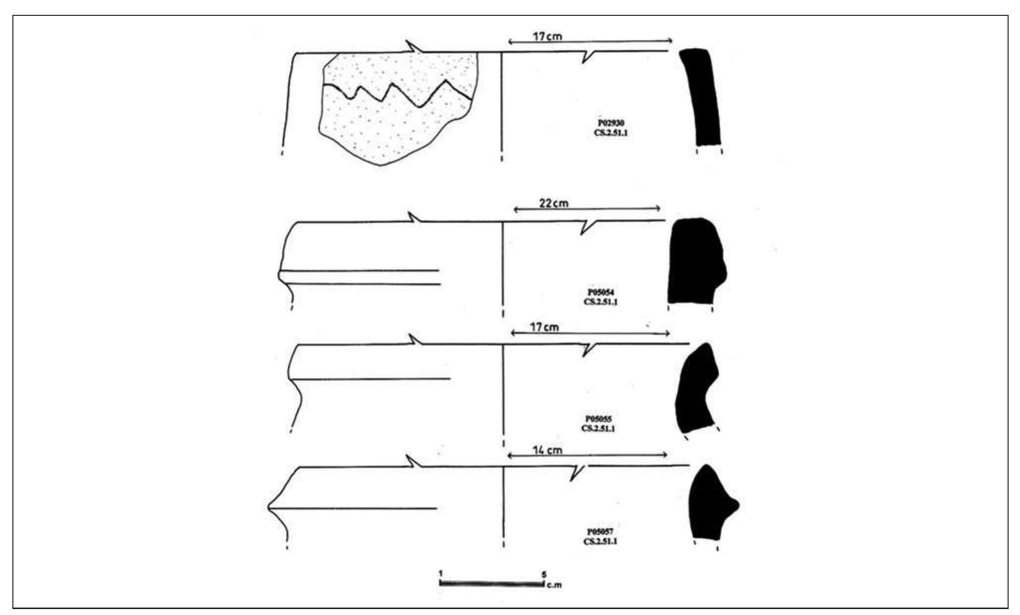 Rim sherds of late iron age/samad vessels.