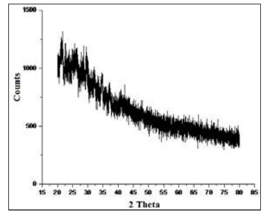 Shows xrd patterns of as prepared pani-pva- nio