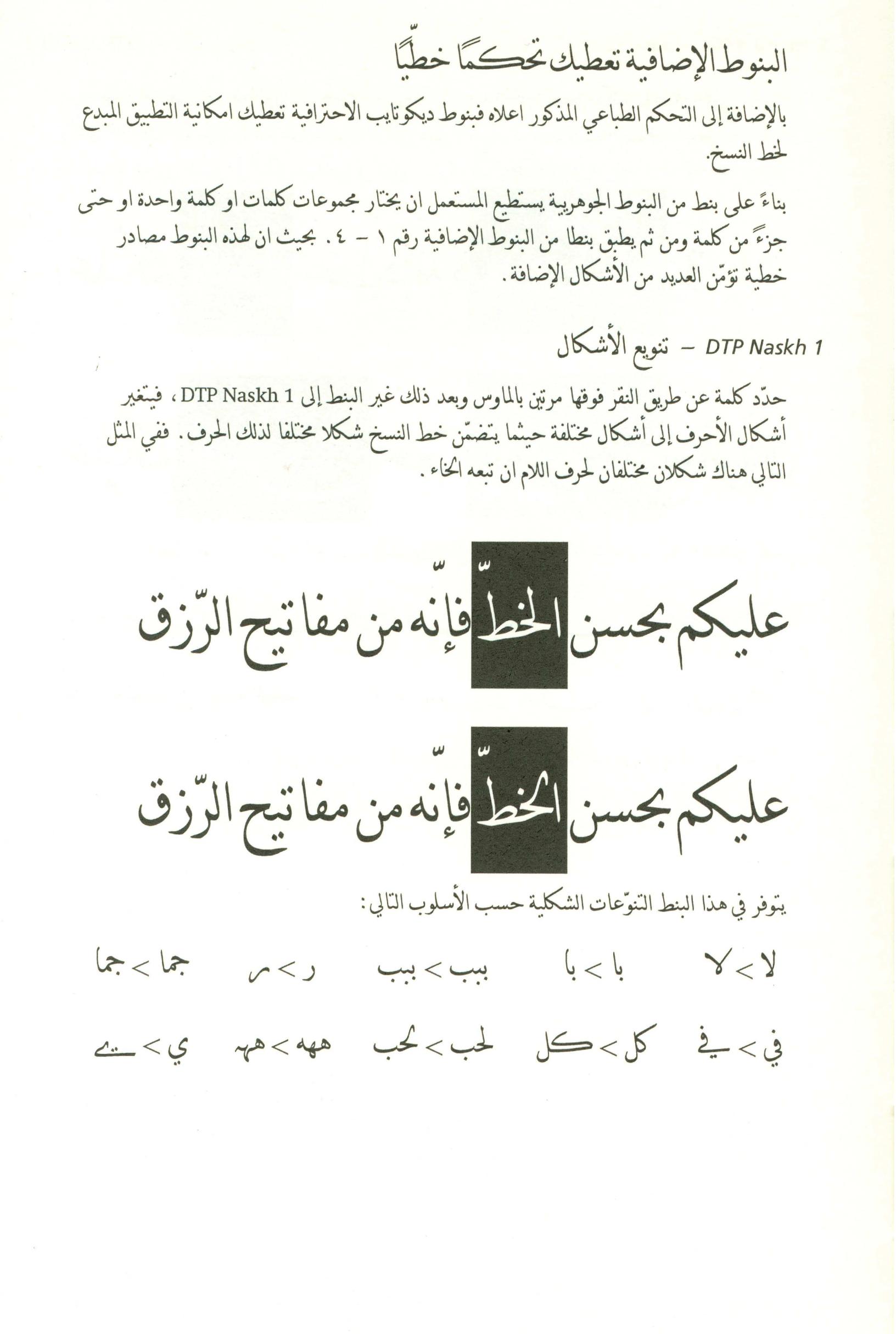 Figure 1 - DTP Naskh - The DecoType Professional Fonts