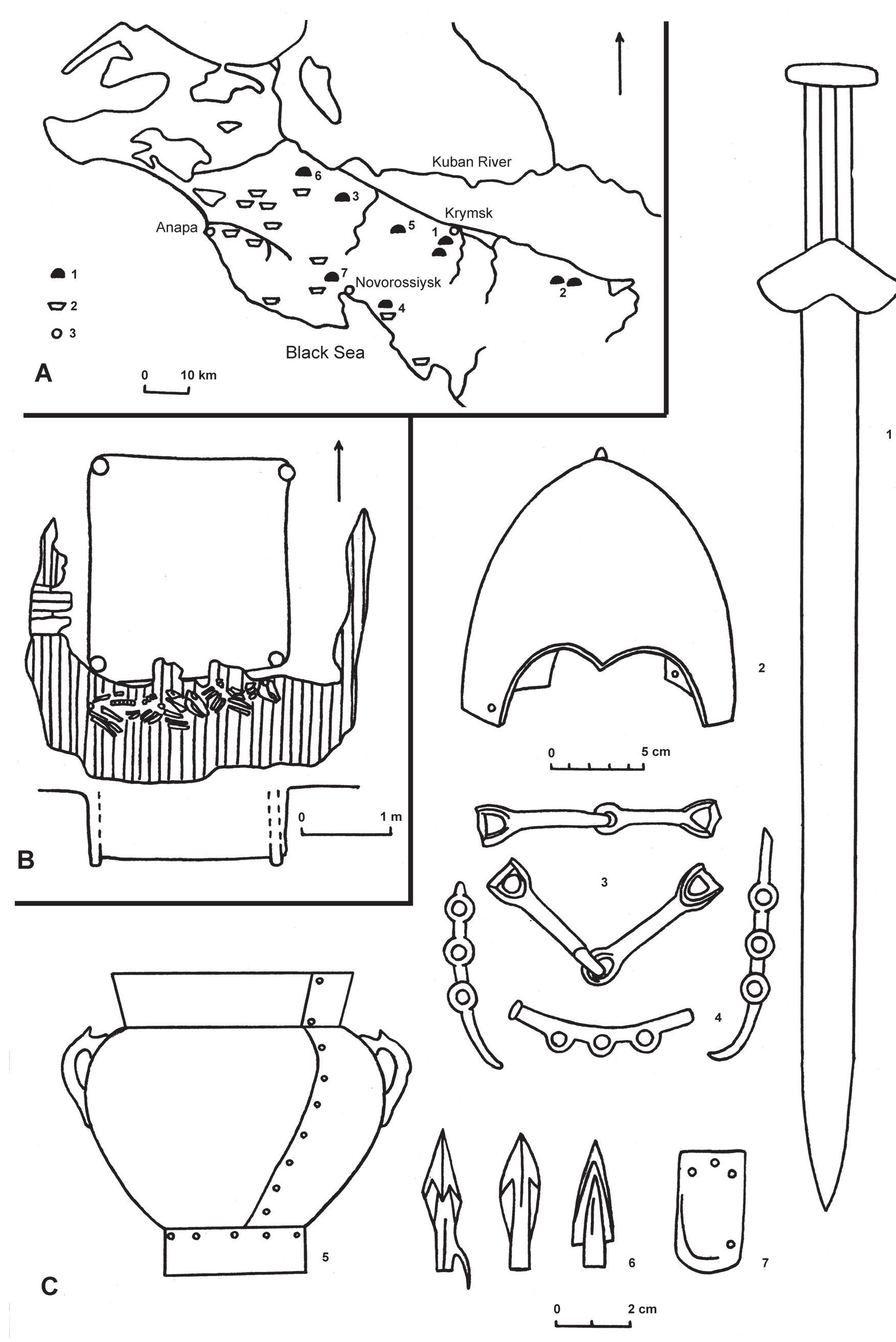 A: map of the western trans-kuban monuments of the 7th — sth