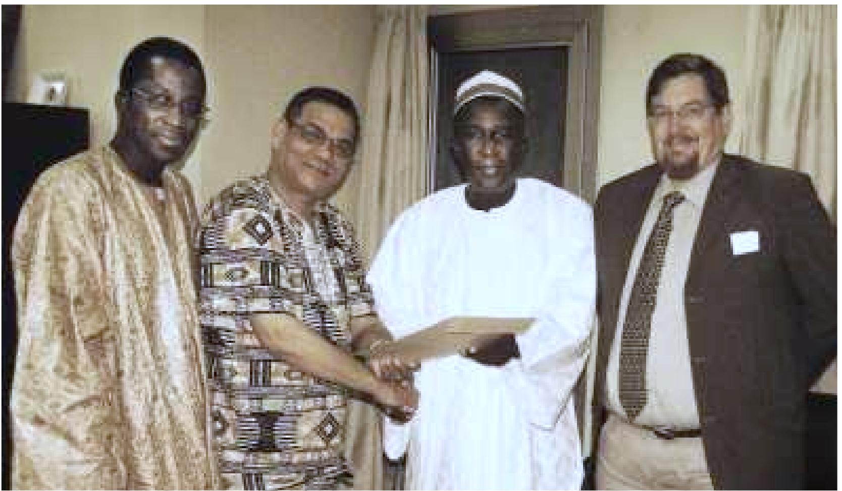 From left to right: dr yaya coulibaly; professor jatti