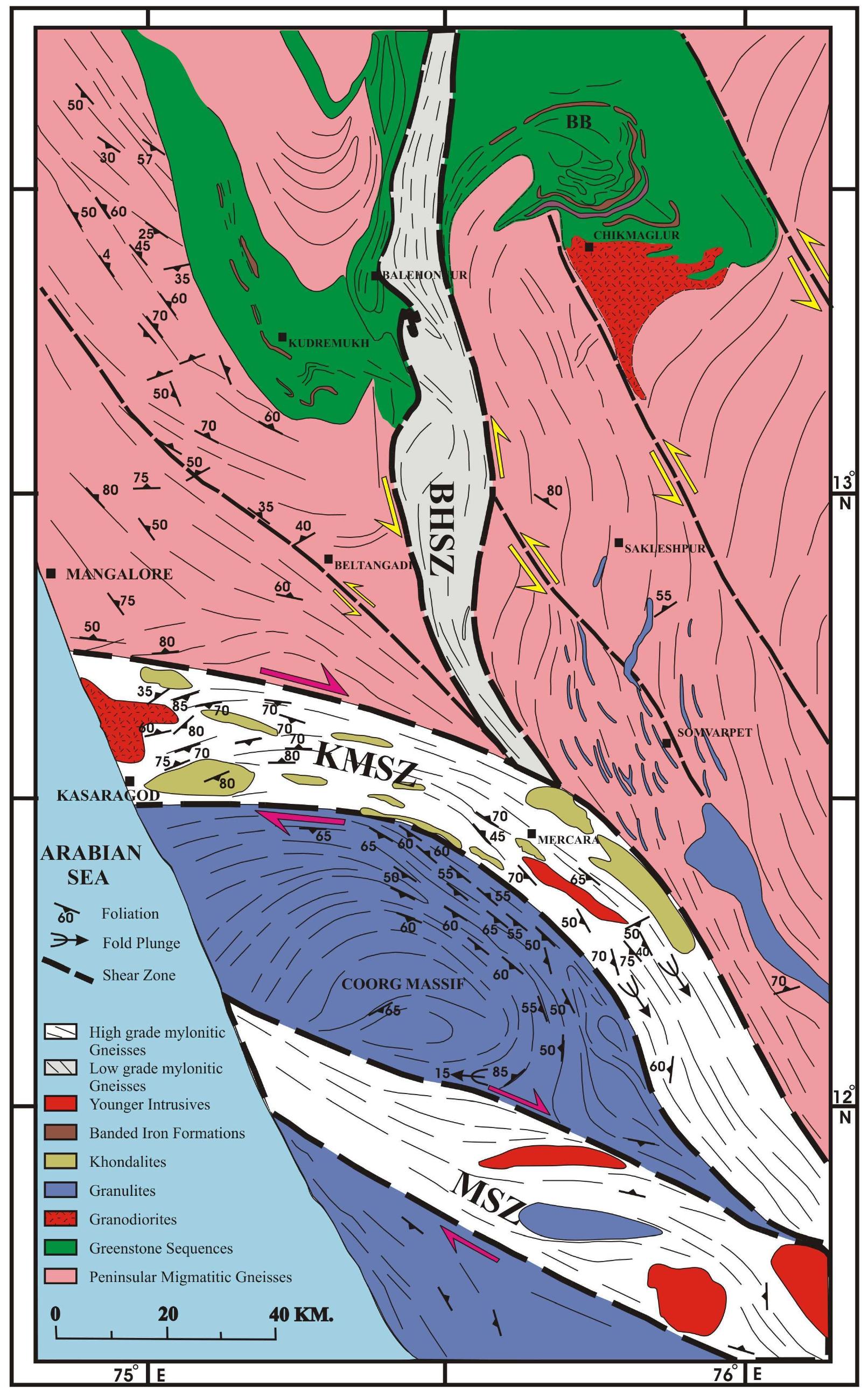 Figure 1 - from Mapping of Shear Zones in the Western Ghats,