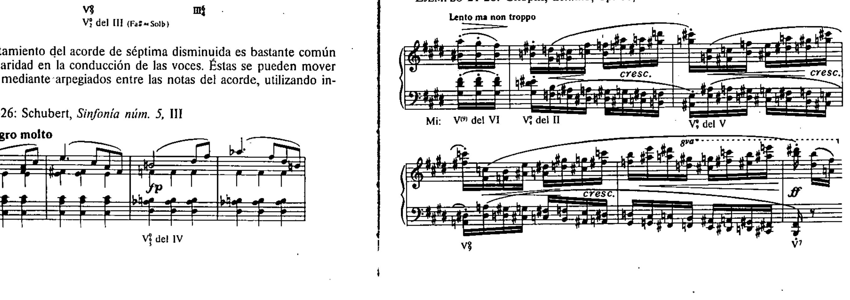 En un movimiento armonico rapido, una progresion de séptimas