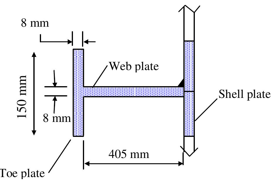 8 fabricated tee girder for intermediate wind girder