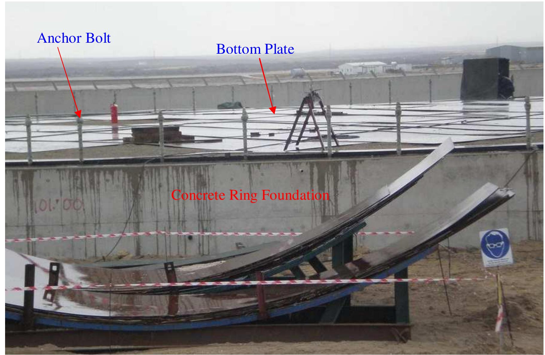 2 tank foundation with anchor bolt installed