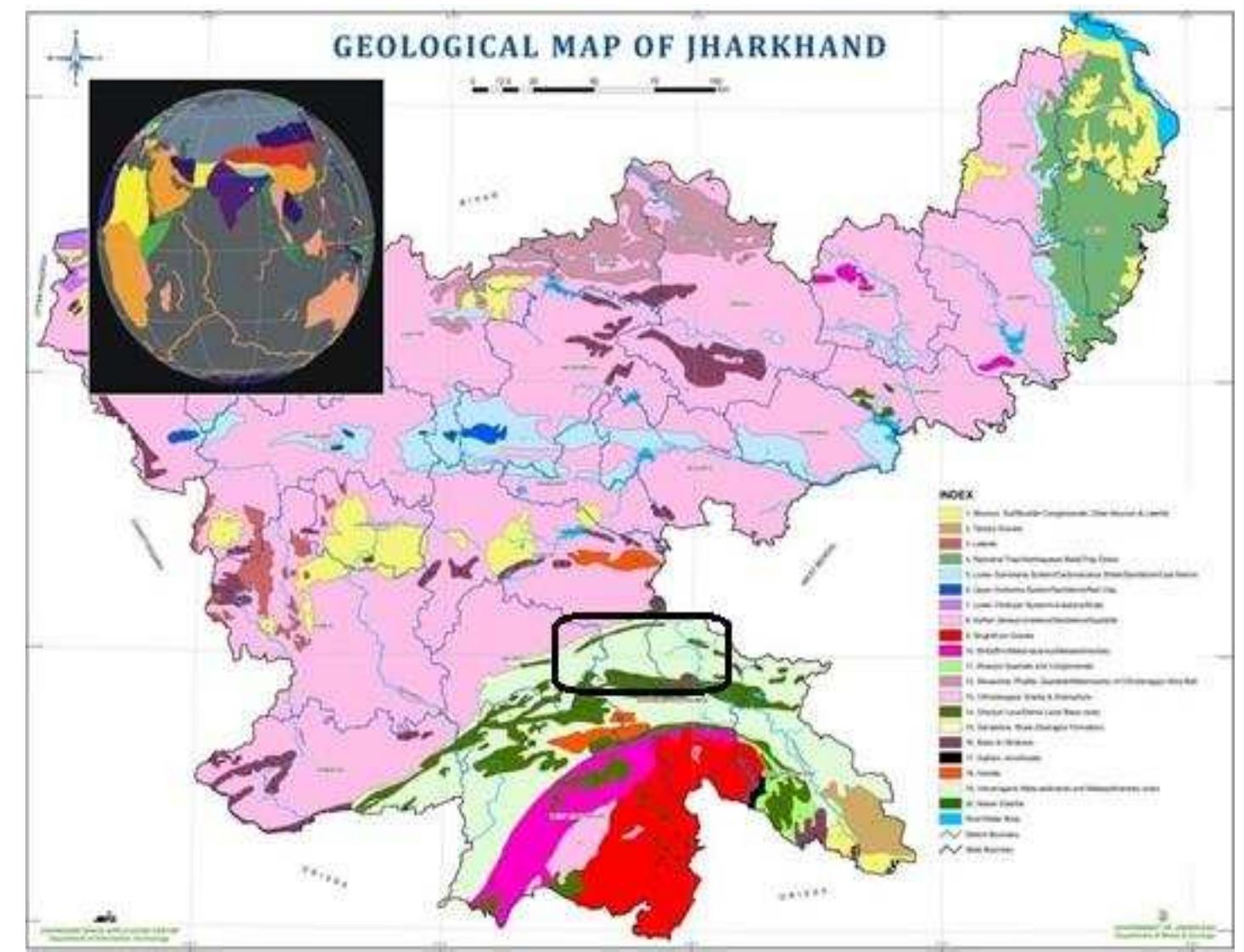 Generalised geological map of jharkhand (department of mines
