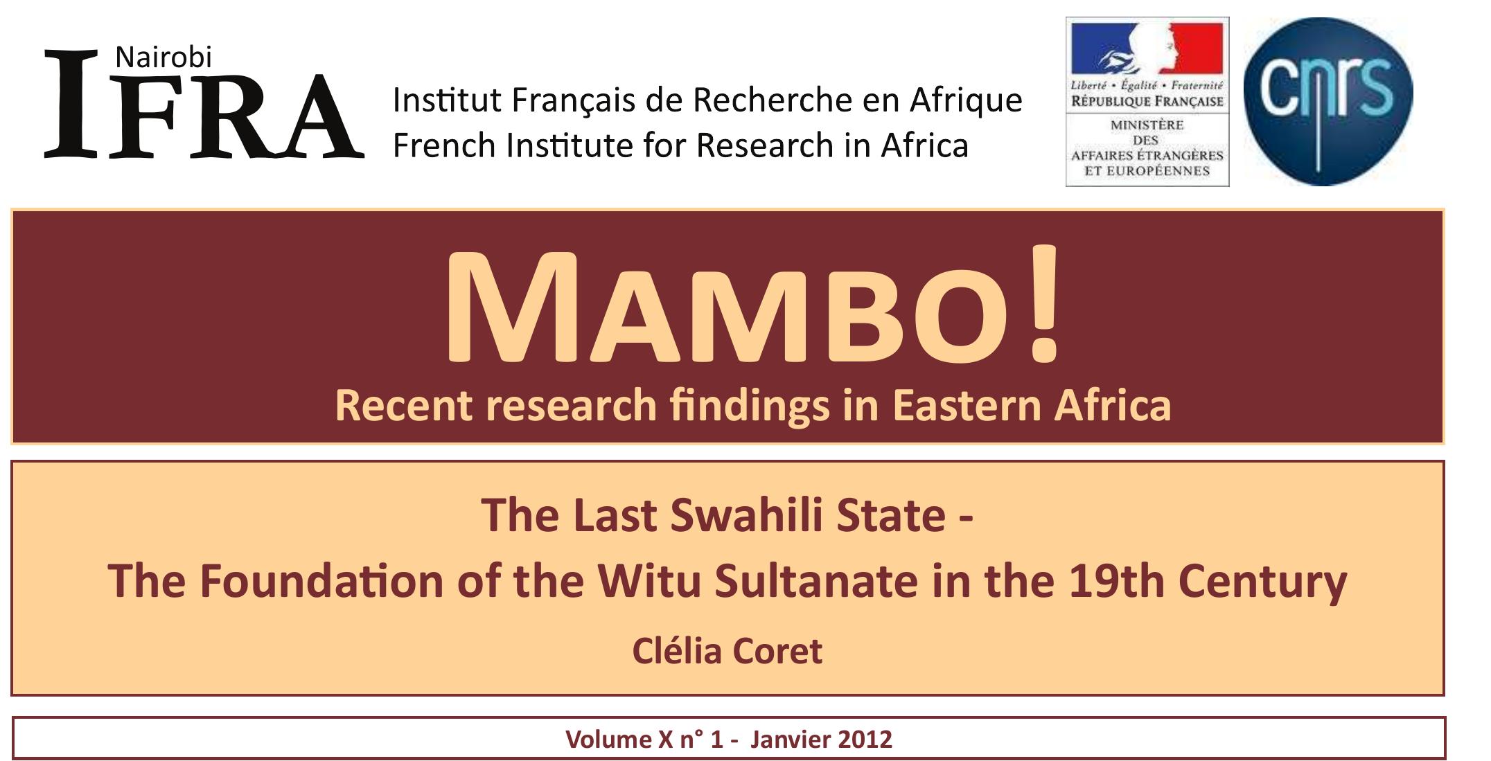 Figure 1 - from 2012 | The last Swahili State, the