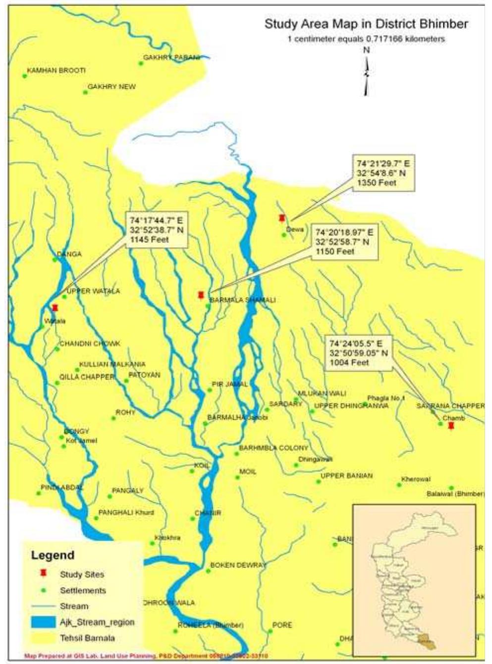 Map of deva vatala national park showing study sites.