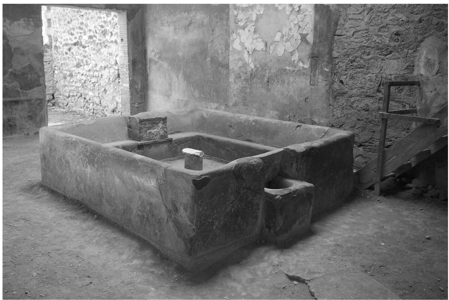 3 — fullonica of stephanus (i 6, 7): atrium e, basin.