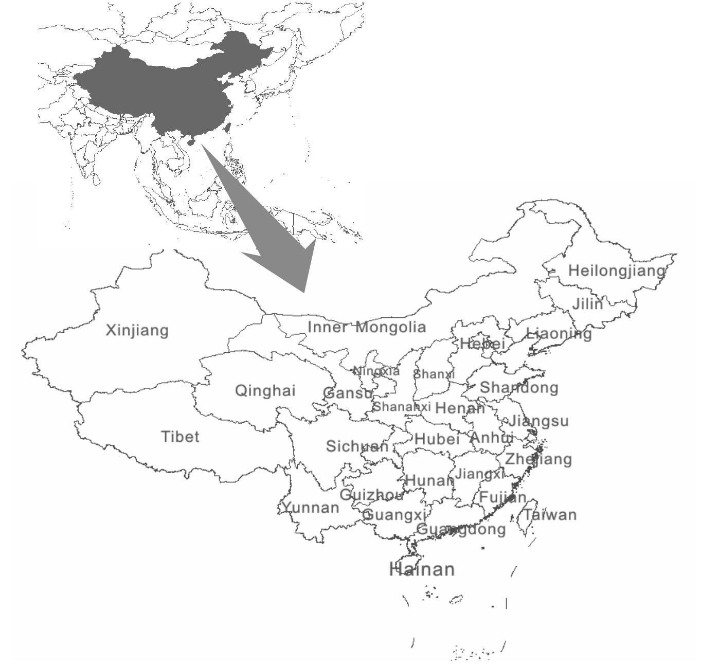 141 geographical map and names of study locations one