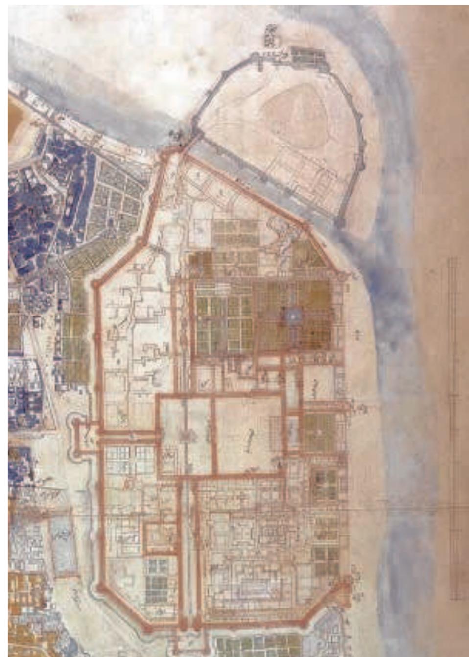 Plan of the red fort, from a map of shahjahanabad by a delhi