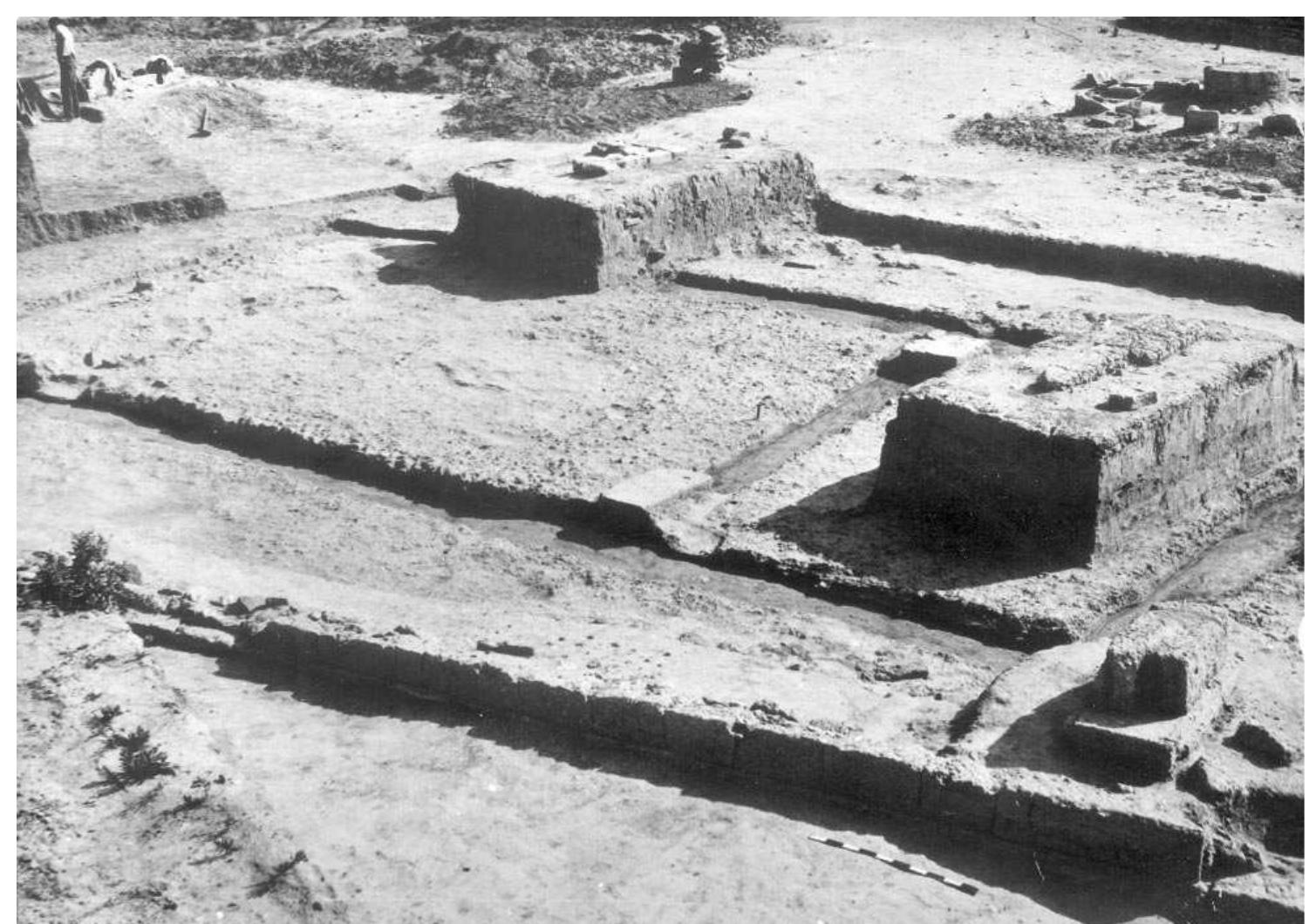 Trenches remaining after the removal of stones from the