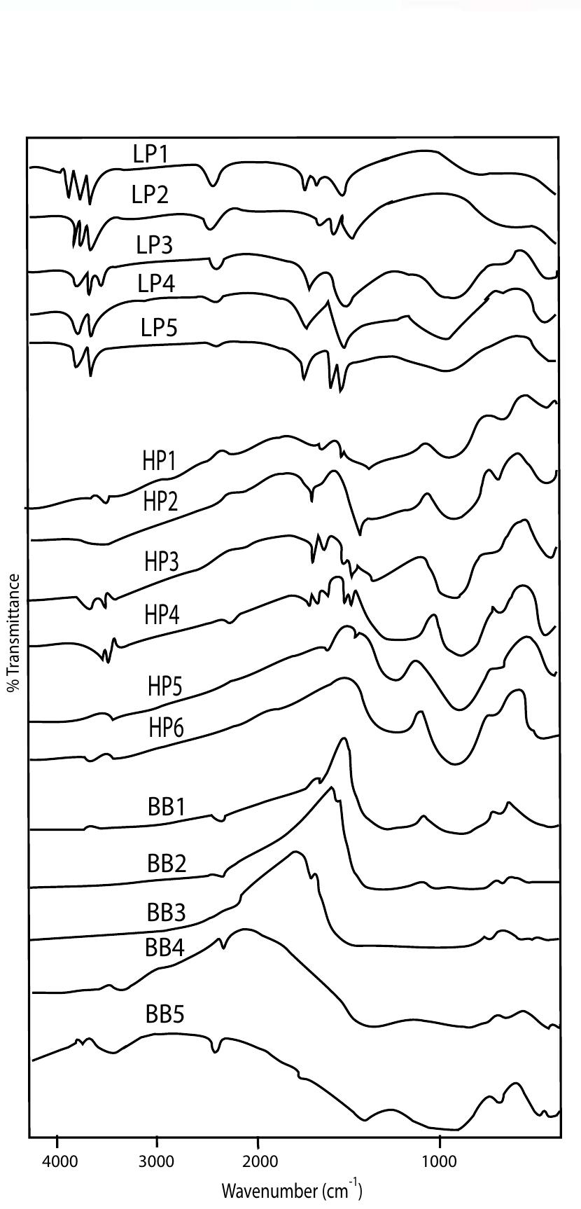 Ftir spectra of present glass samples.