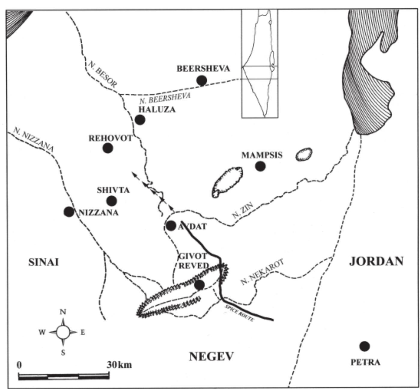 1. map of region showing selected sites.