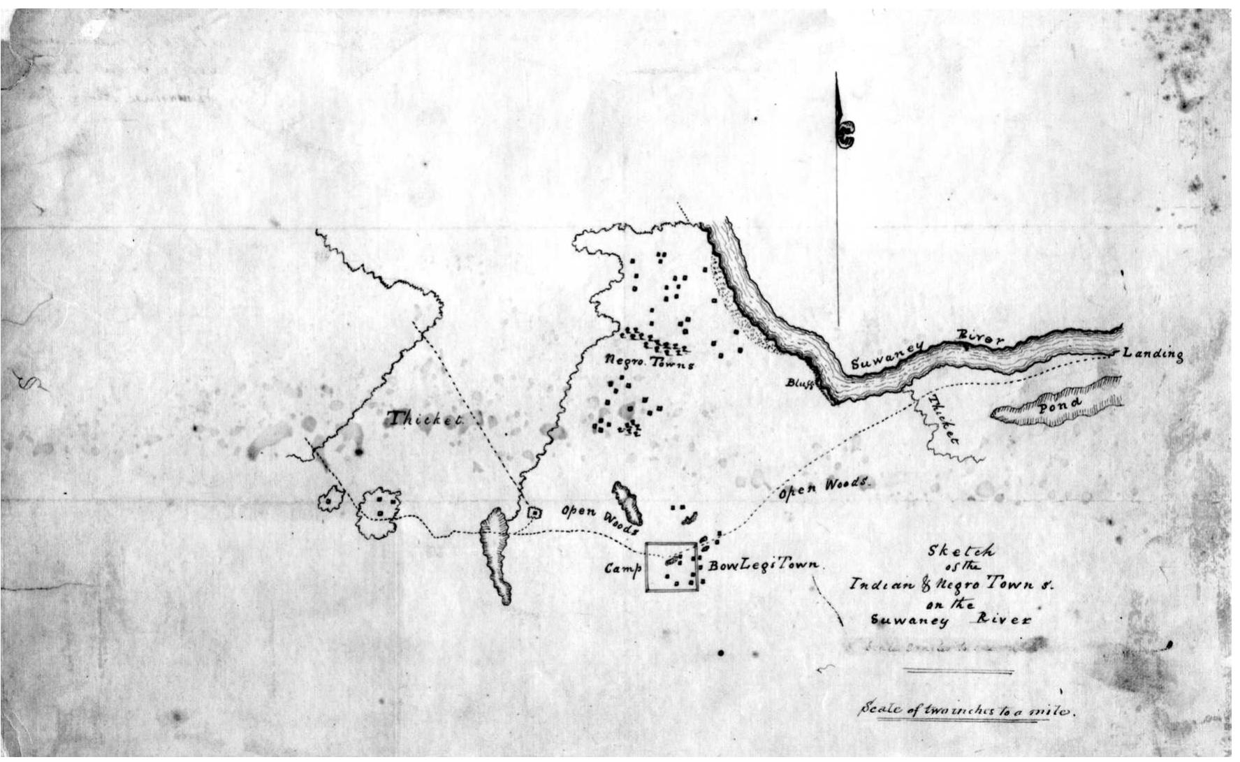 U.s. captain young’s 1818 sketch map of the suwannee
