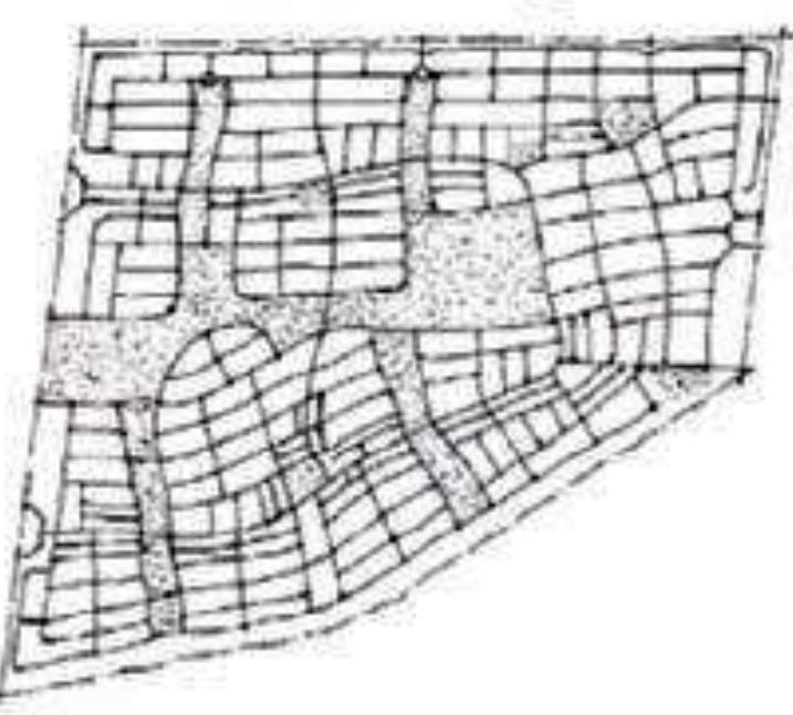 Traditional grid-iron systme neighborhoods (residential