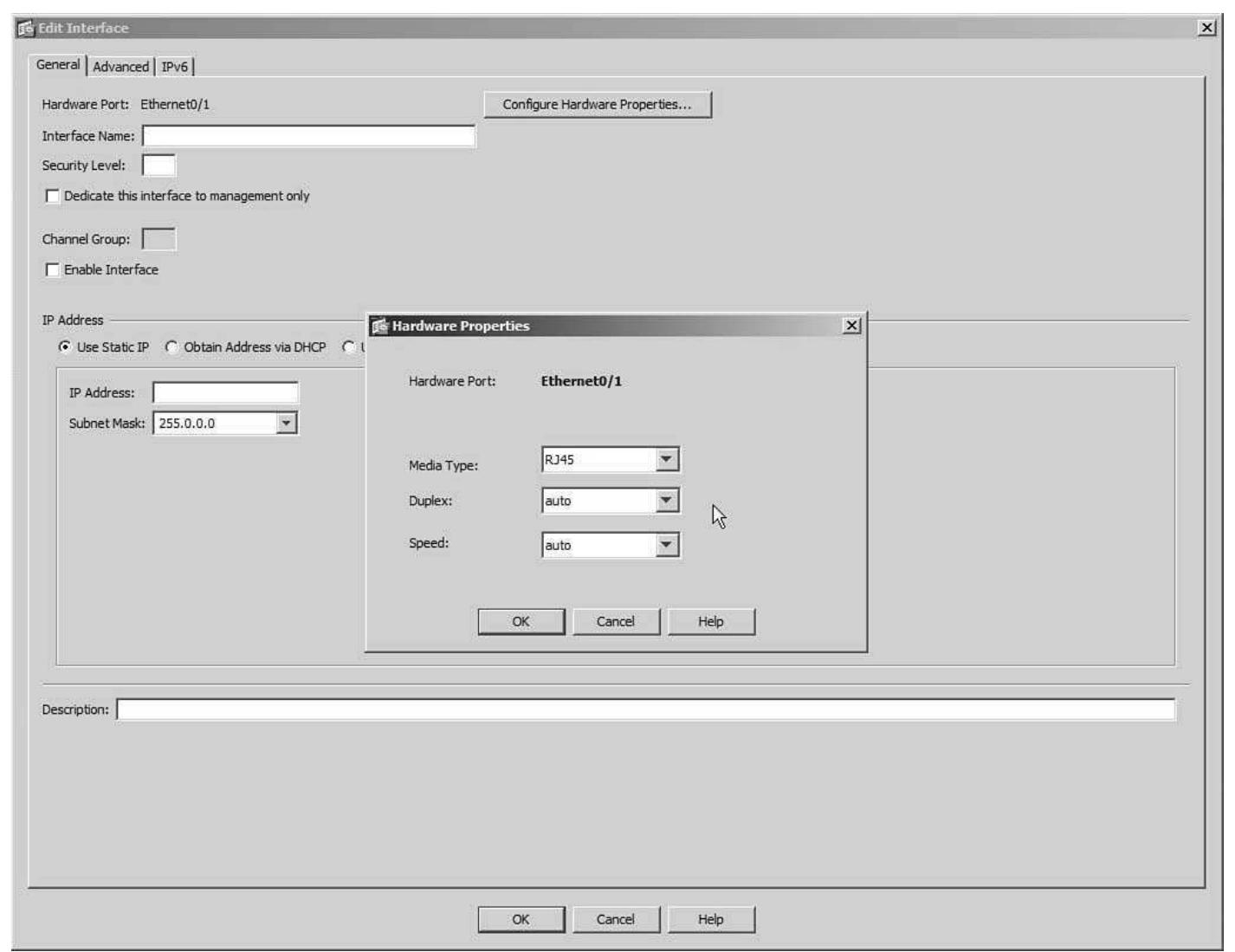 For each physical interface, you can configure the speed,
