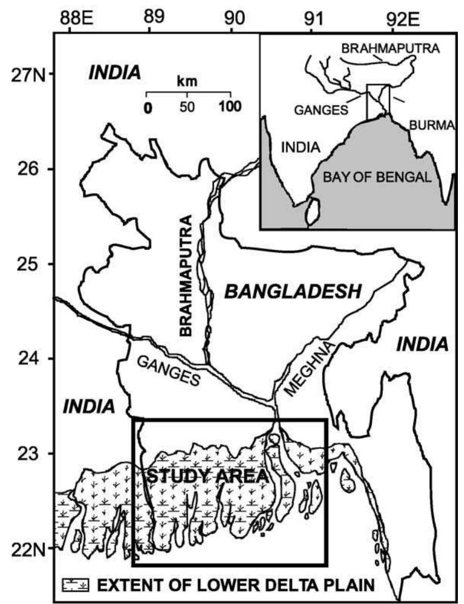 Map of the study area showing the modern pathways of the