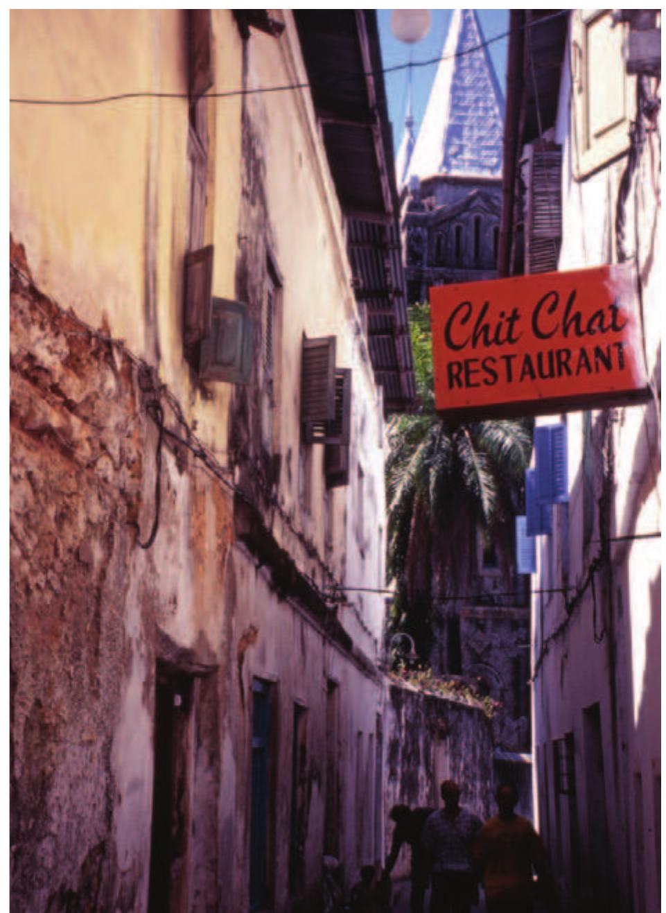 A typical street in the stone town, showing the area’s