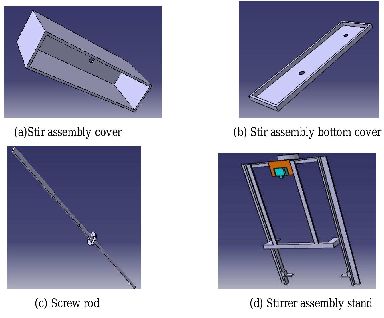 The solid model of stirrer assembly with cover length of 605