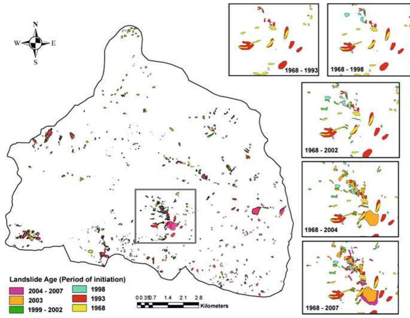 6 multi-temporal landslide inventory map of kurseong area,