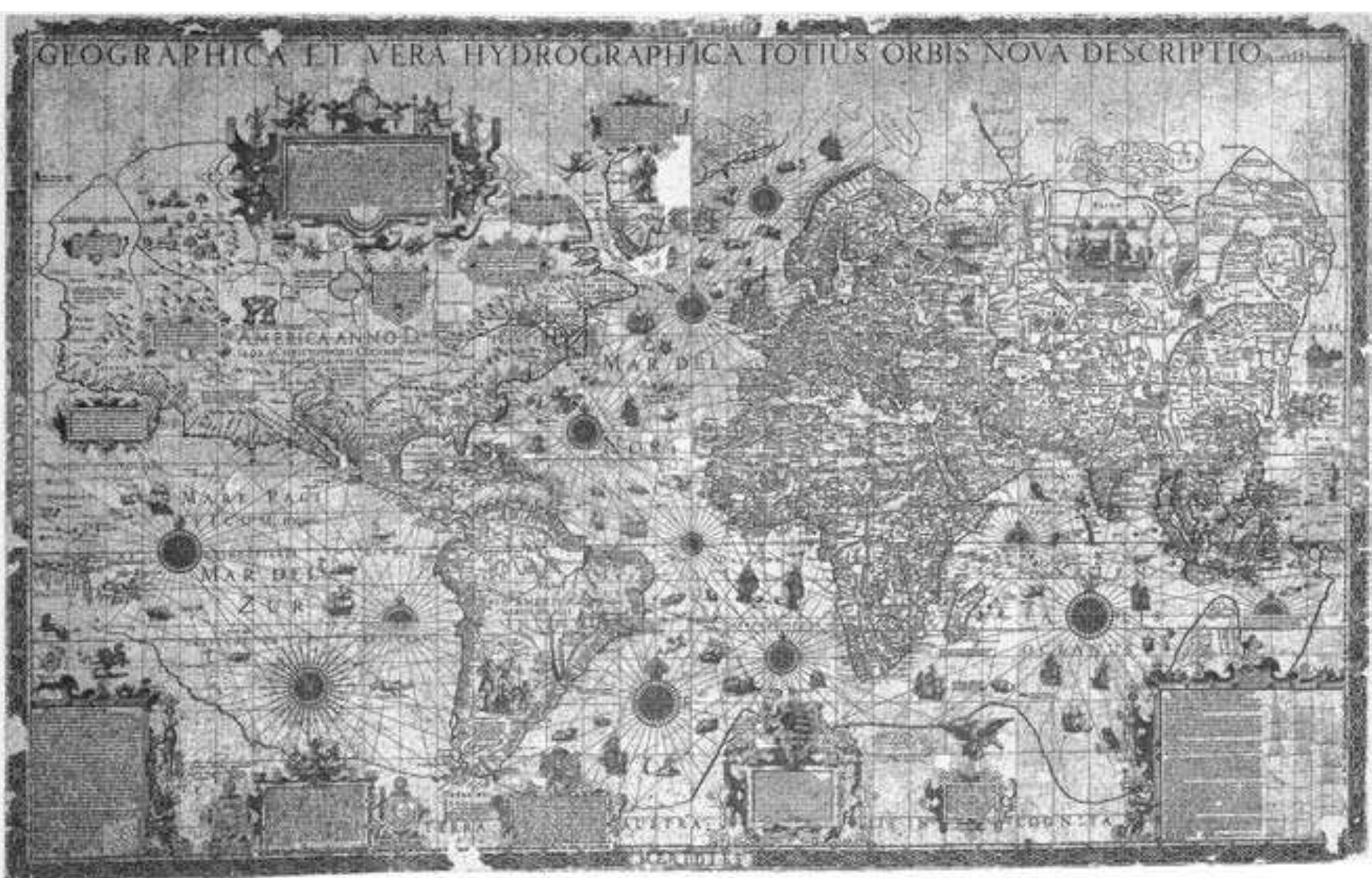 28. wall map of the world by jodocus hondius, 1595/96.