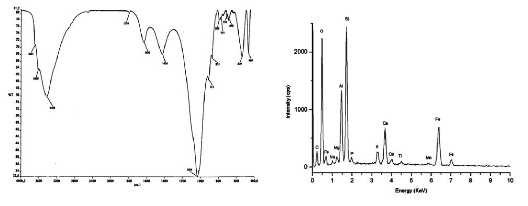 Ftir spectrum of sample 5665 (pigment on fig. 14 eds