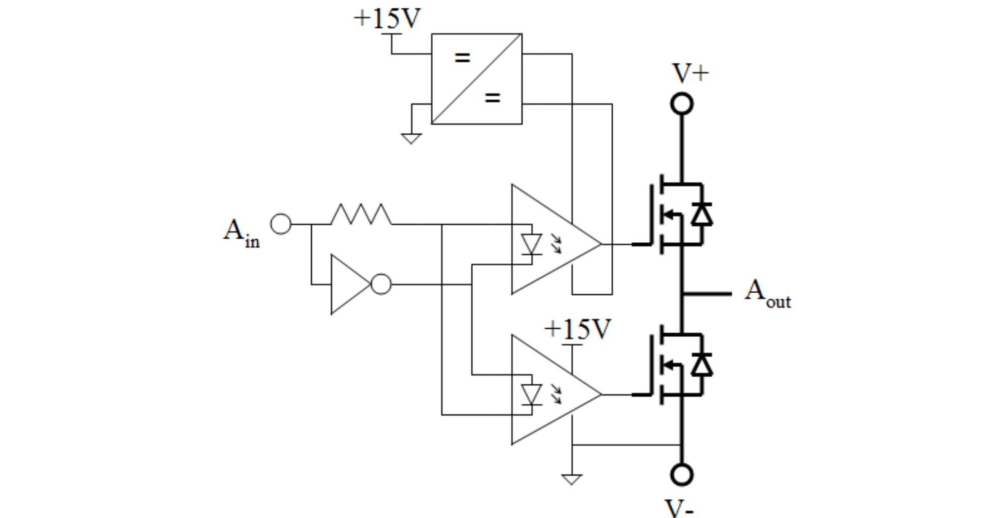 The high-level schematic of one half bridge. if you’ve