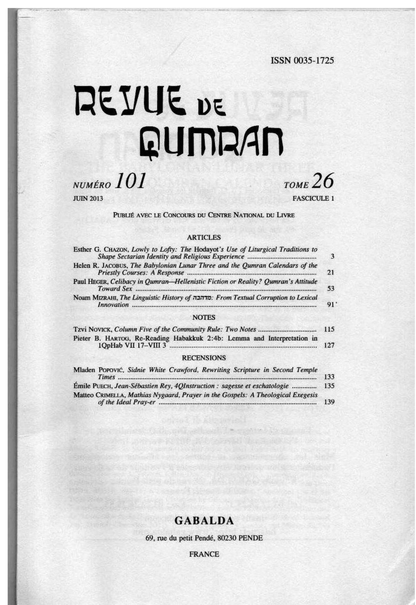 Figure 1 - The Babylonian Lunar Three and the Qumran