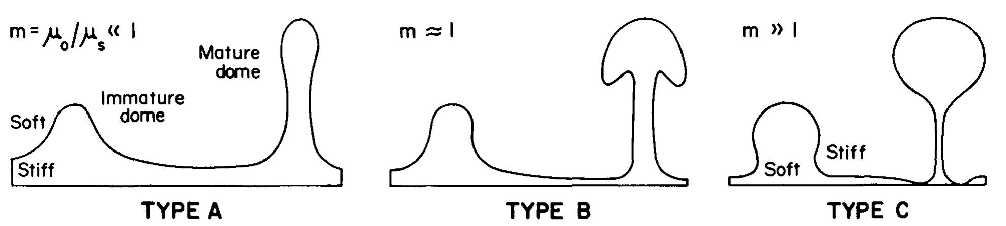 Schematic effects of viscosity contrast on shapes of