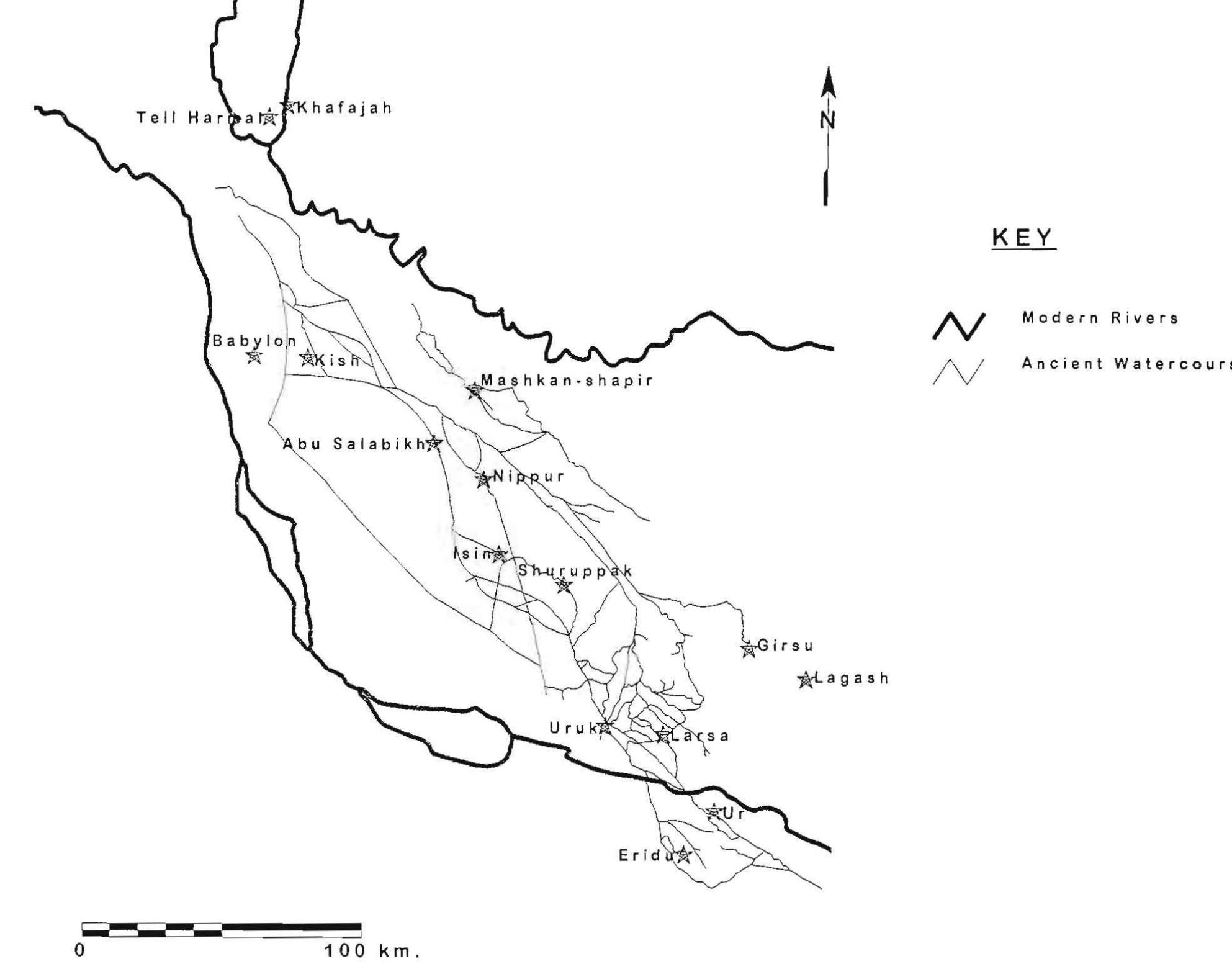 1. map of mesopotamia showing the location of sites
