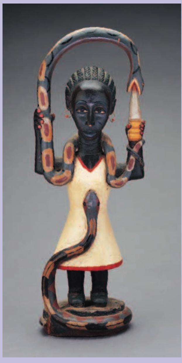 Masks and sculptures (fig. 22) depicting mami wata are made
