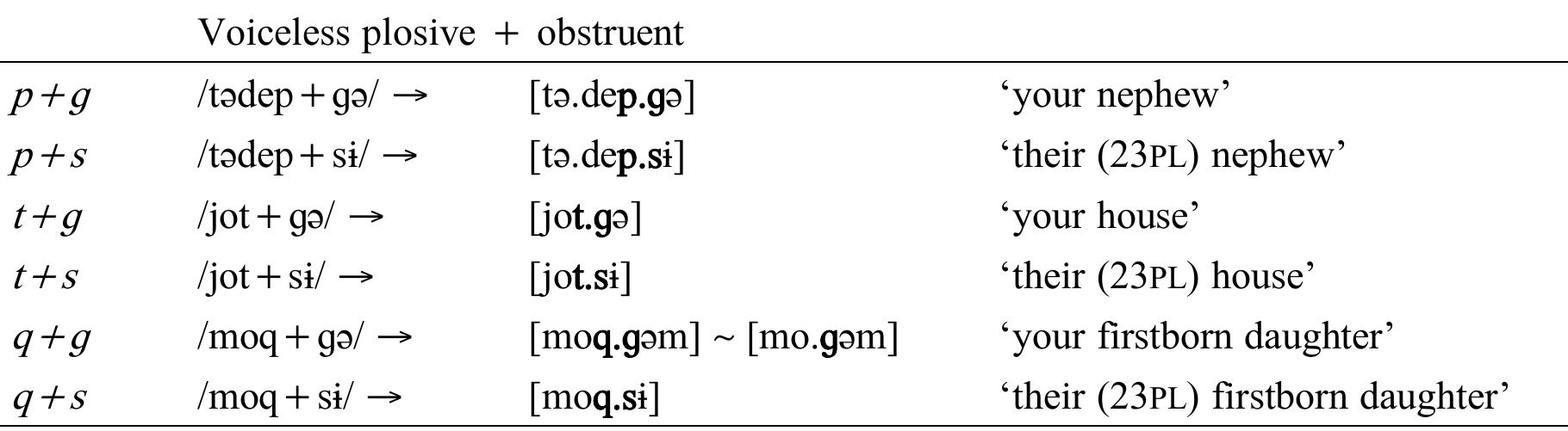 Obstruent/ obstruent sequences