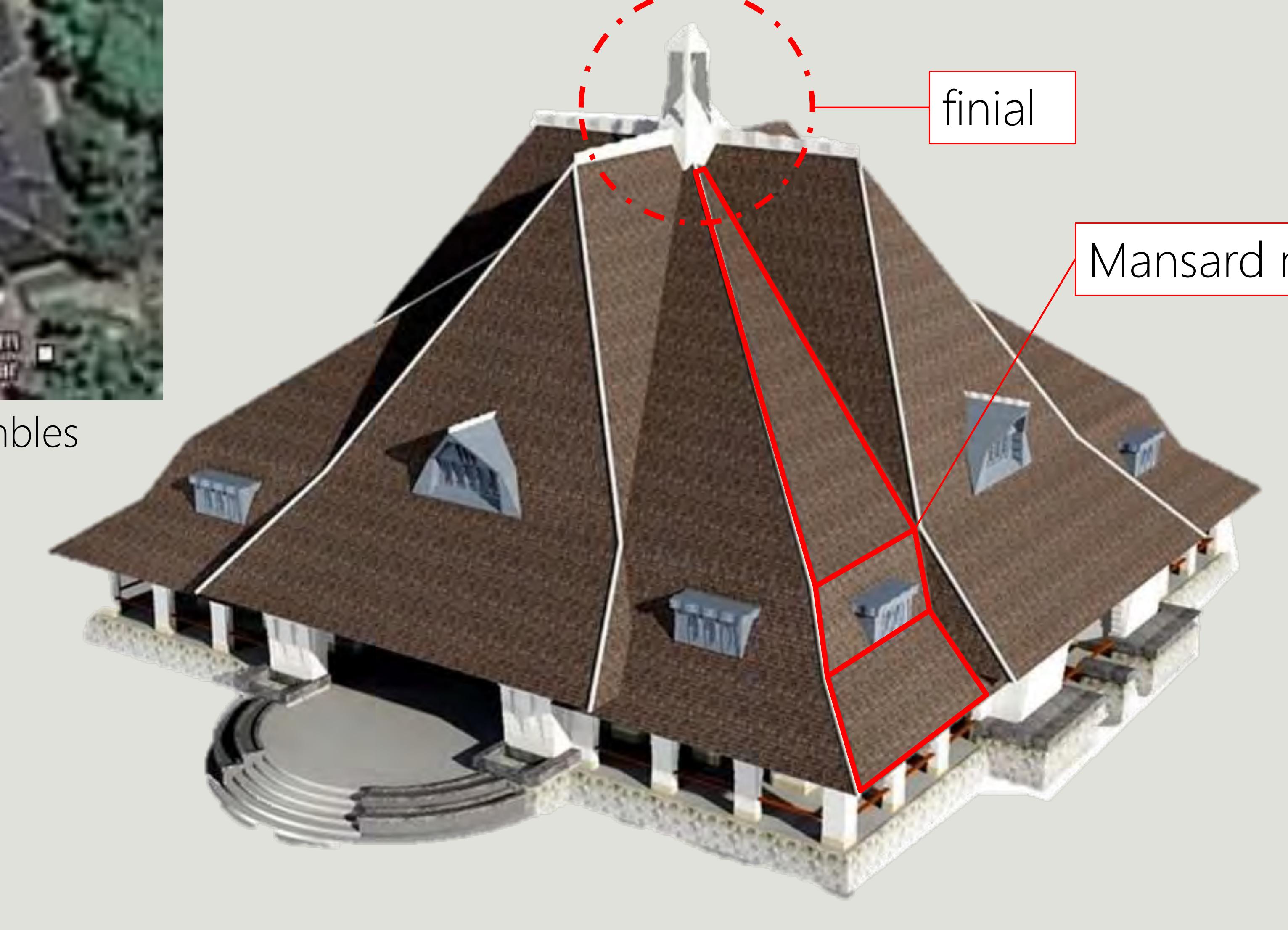 3d roof form illustration with dormers placement