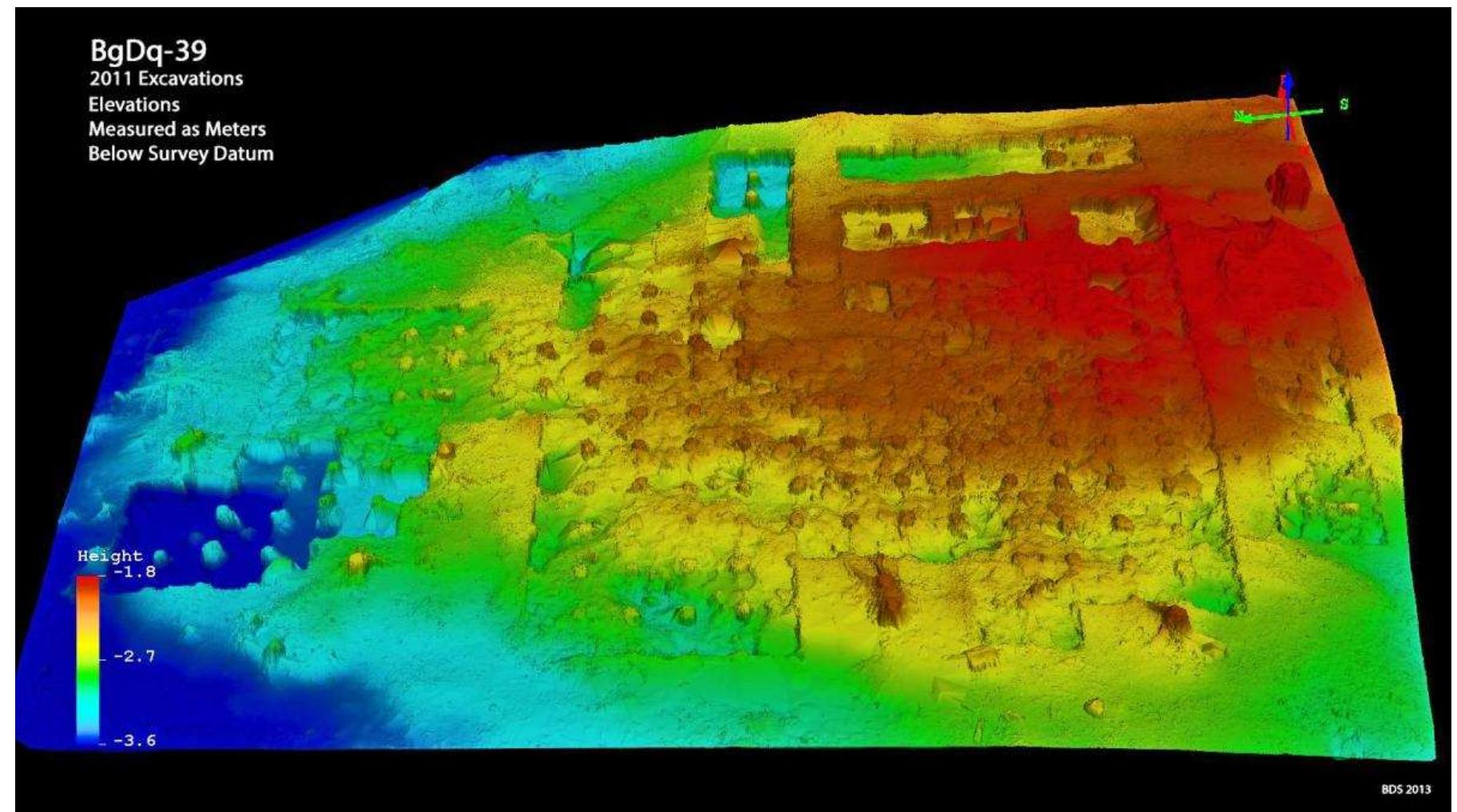 high definition surface lidar scan of bgdq-39 excavations,