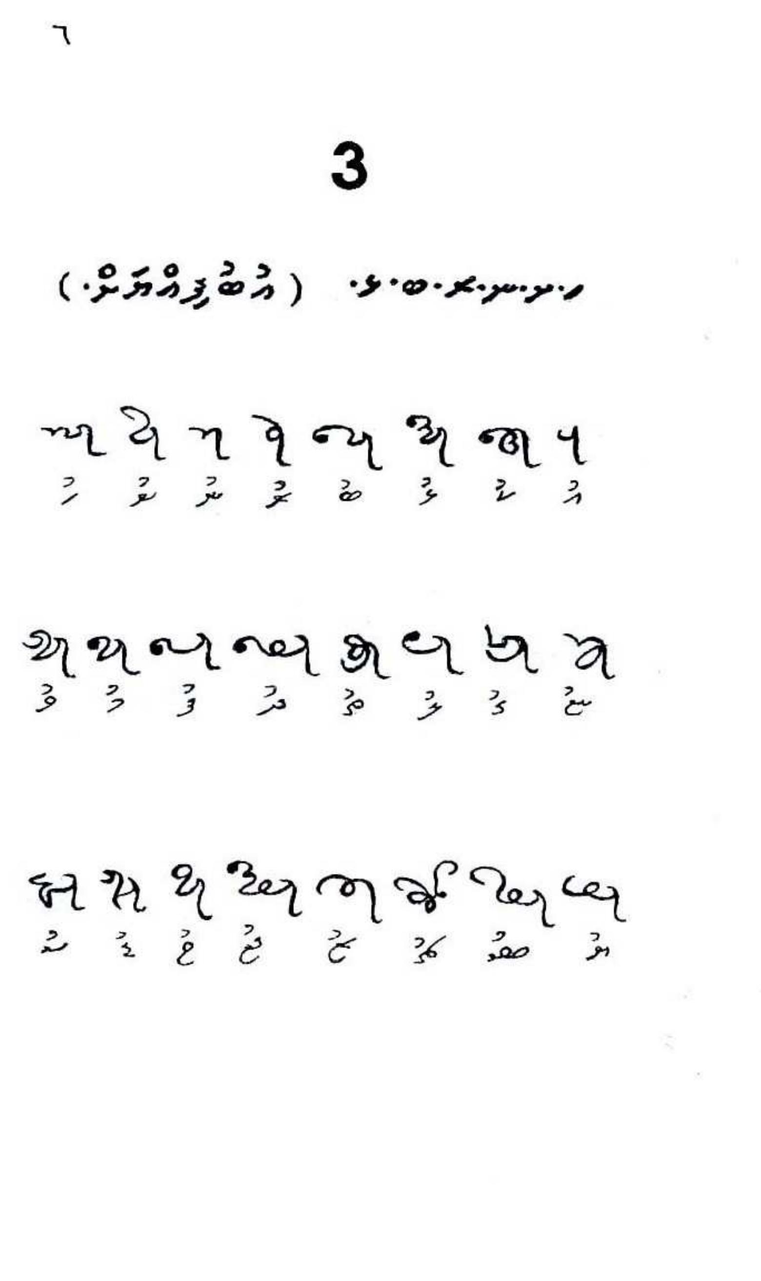 Figure 9 - from The Maldivian Script. Volume One. (Divehi