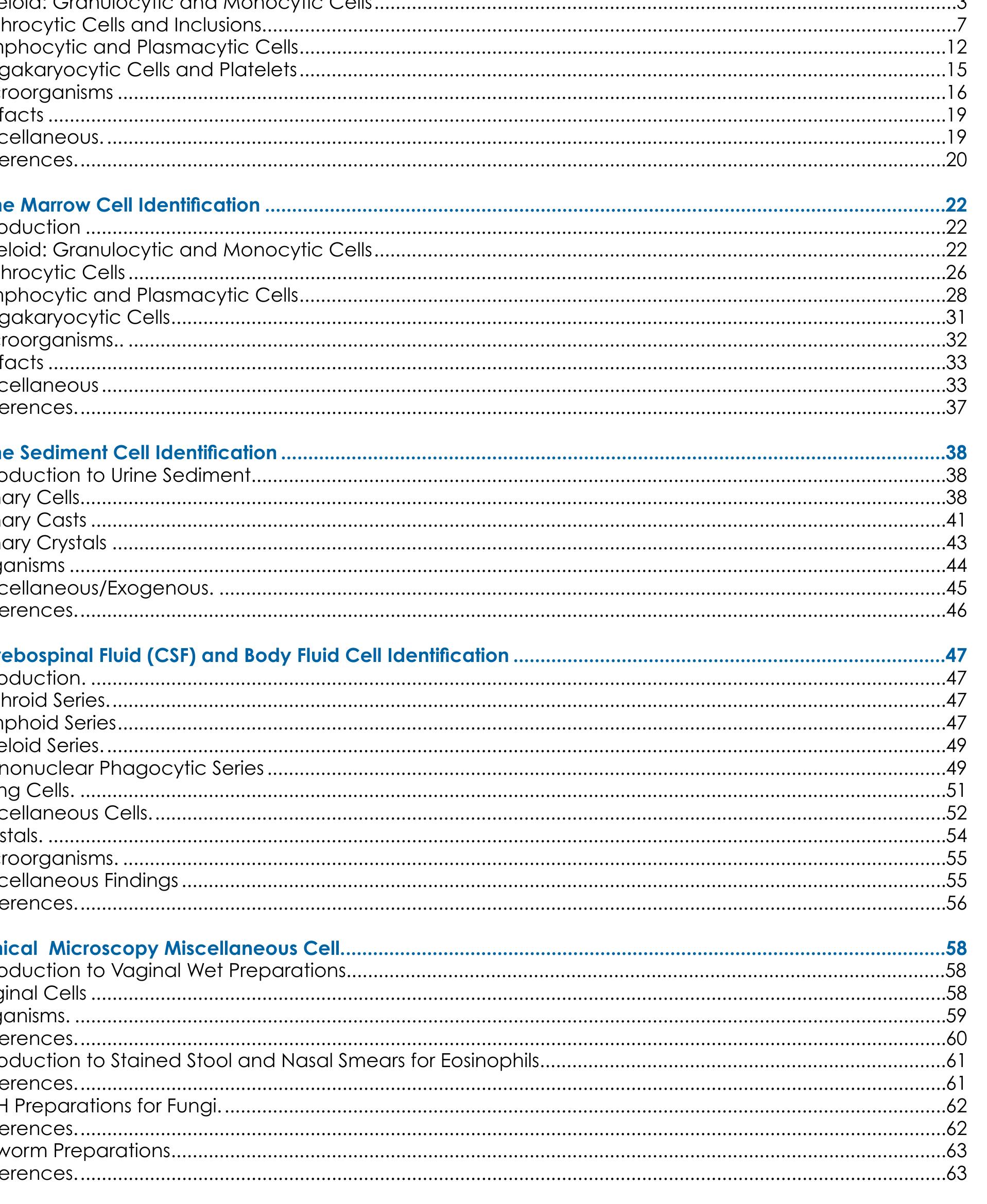 Table 1 - cap.org 2012 Hematology, Clinical Microscopy, and