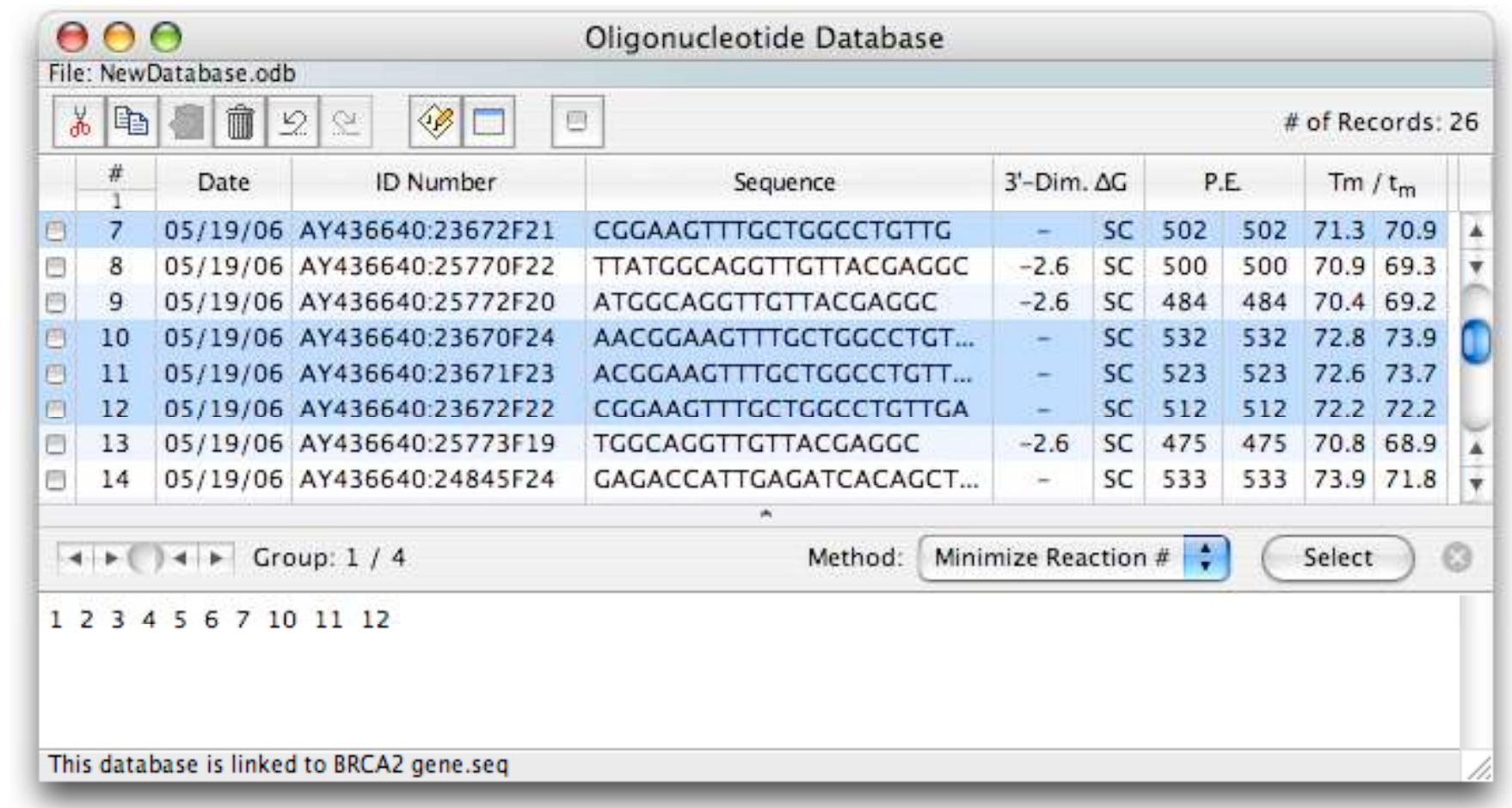 Figure 13 - Oligo 7 Primer Analysis Software