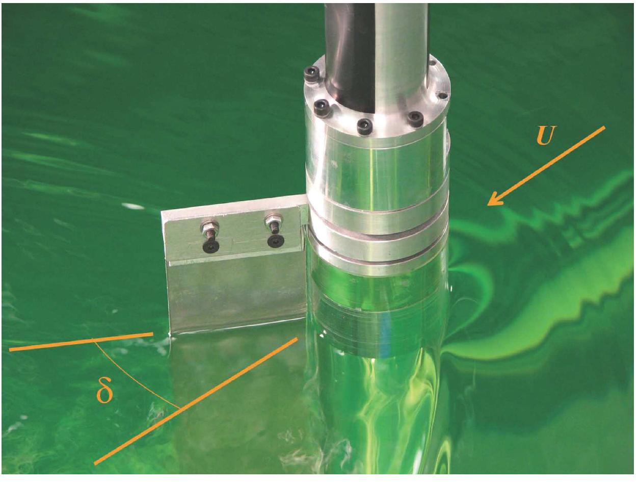 6: photograph of the single splitter plate suppressing viv