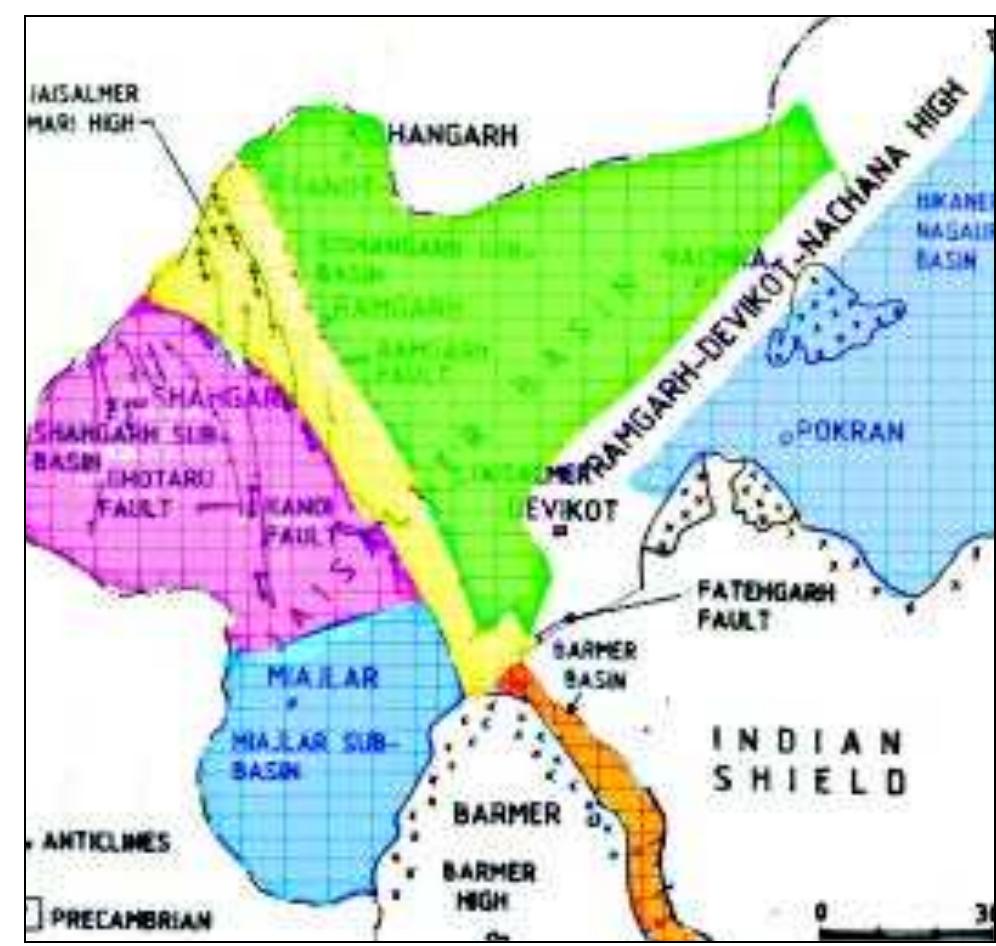 Structural map of western rajasthan