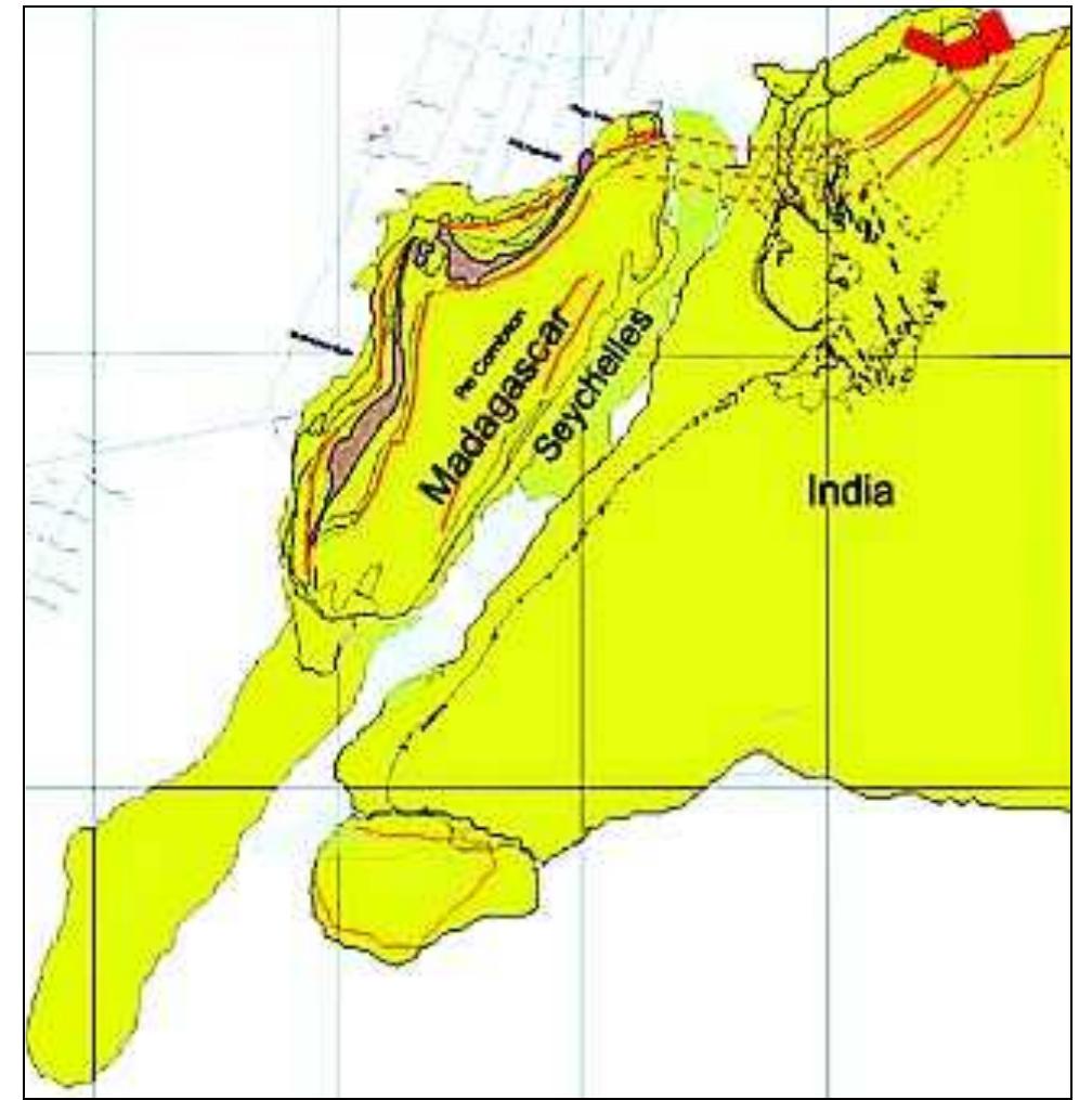 Paleo-tectonic reconstruction of the madagascar-seychelles