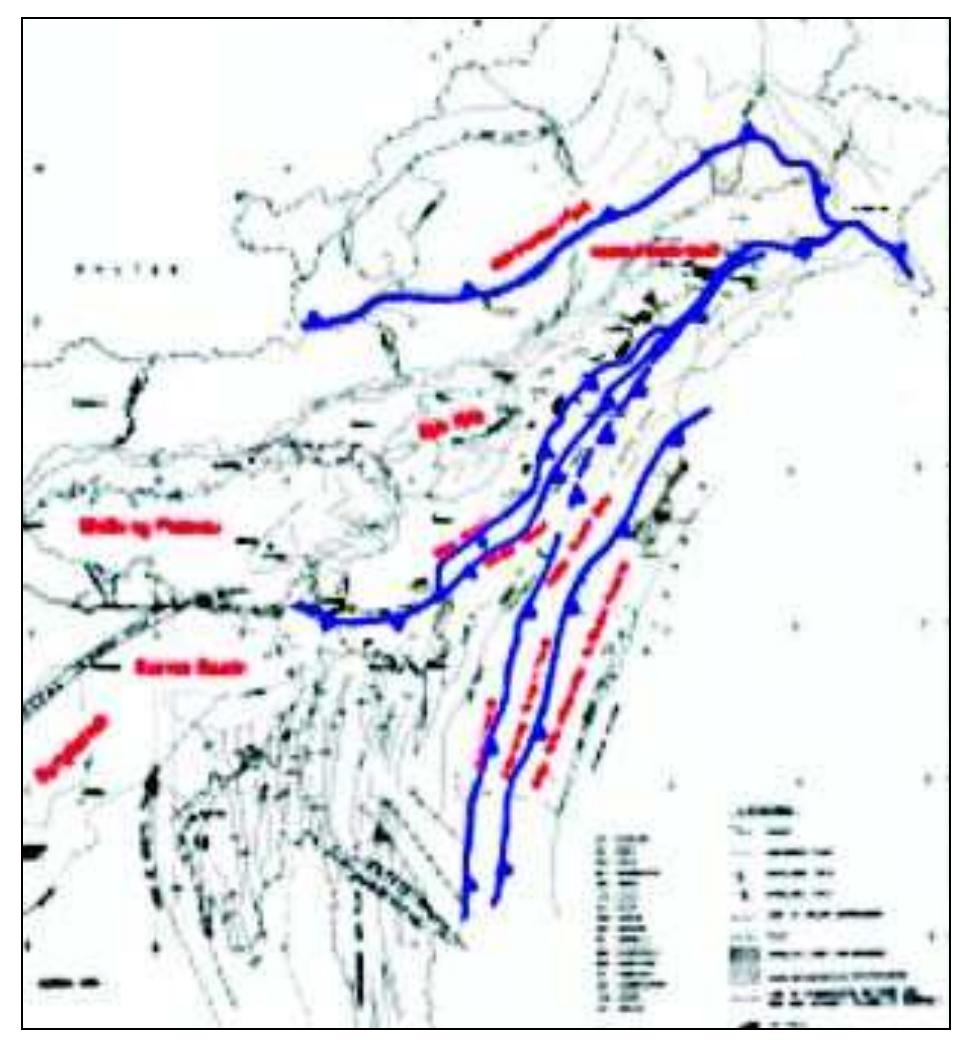 Tectonic map of assam and assam-arakan basin early permian