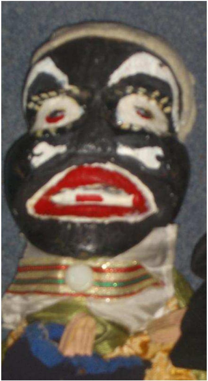 Pete maggs’ ‘black’ puppet, with ‘bone’ through his nose