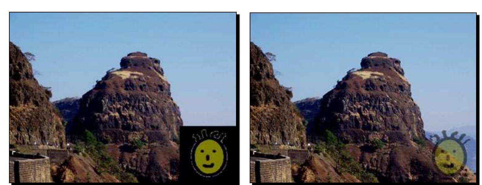 Resultant images using image.paste operation created with