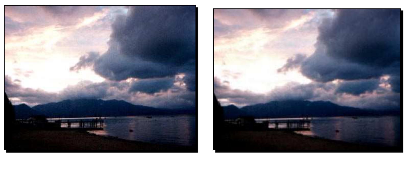 Comparison of the resultant image with single and multiple